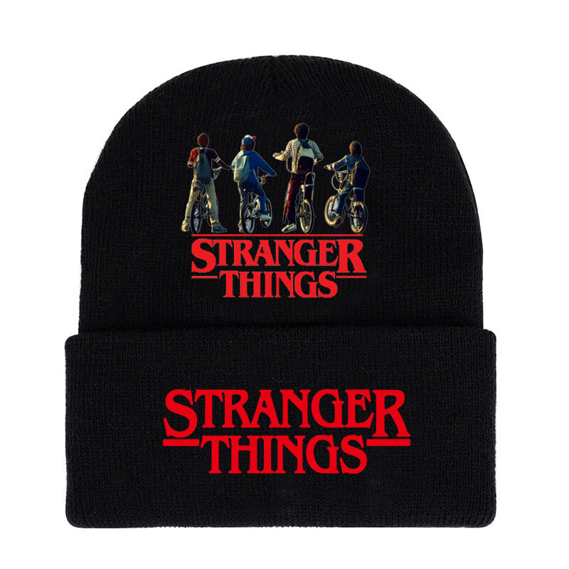Stranger Things 4 Stranger Things юбилейная вязаная шапка с принтом бархатная шапка эластичная шапка Европейская и американская теплая шапка