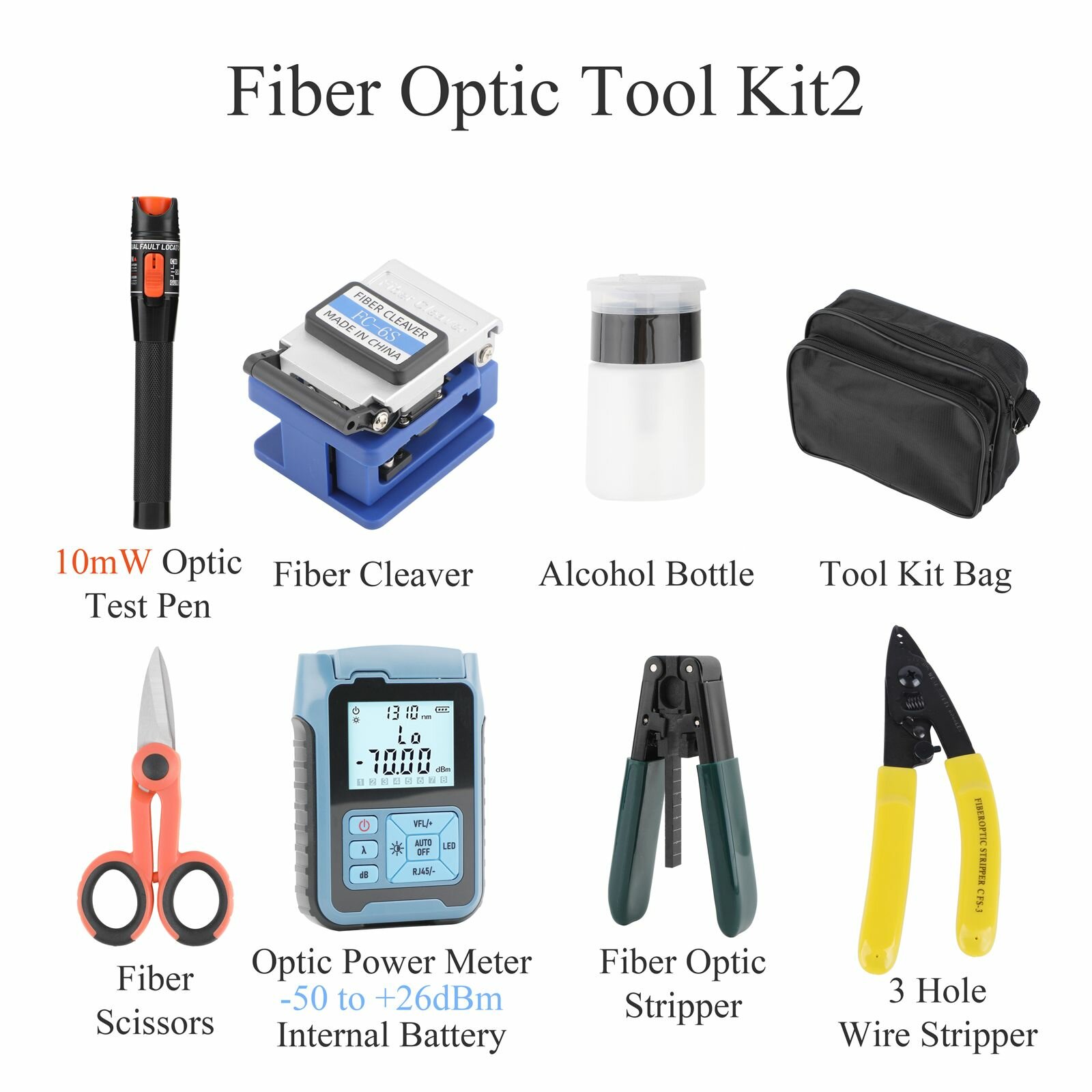 Комплект для оконцевания оптоволоконного кабеля FTTH 7-в-1