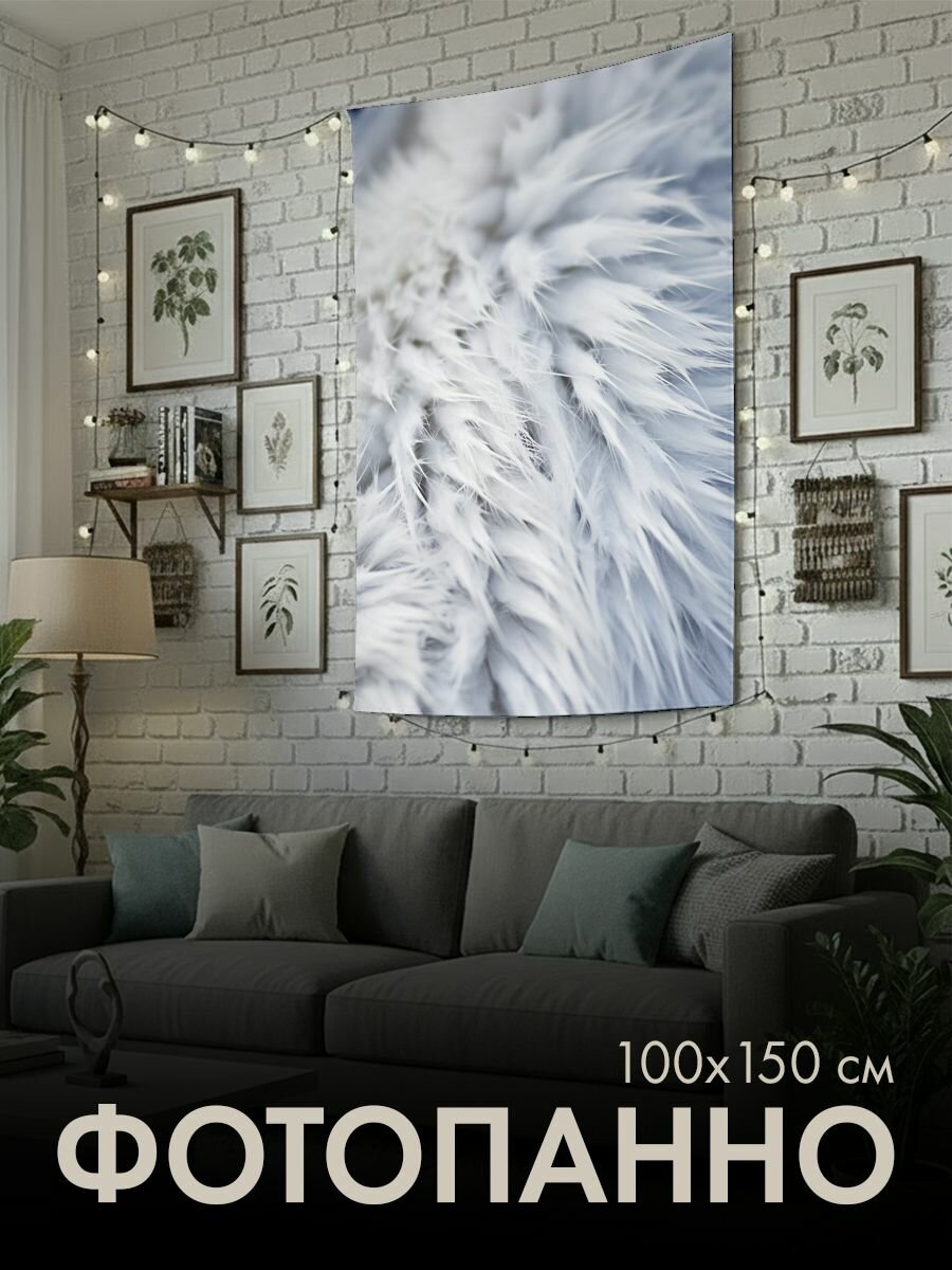 Панно тканевое PrintyFull / 100x150 см / лапы хаски, снег
