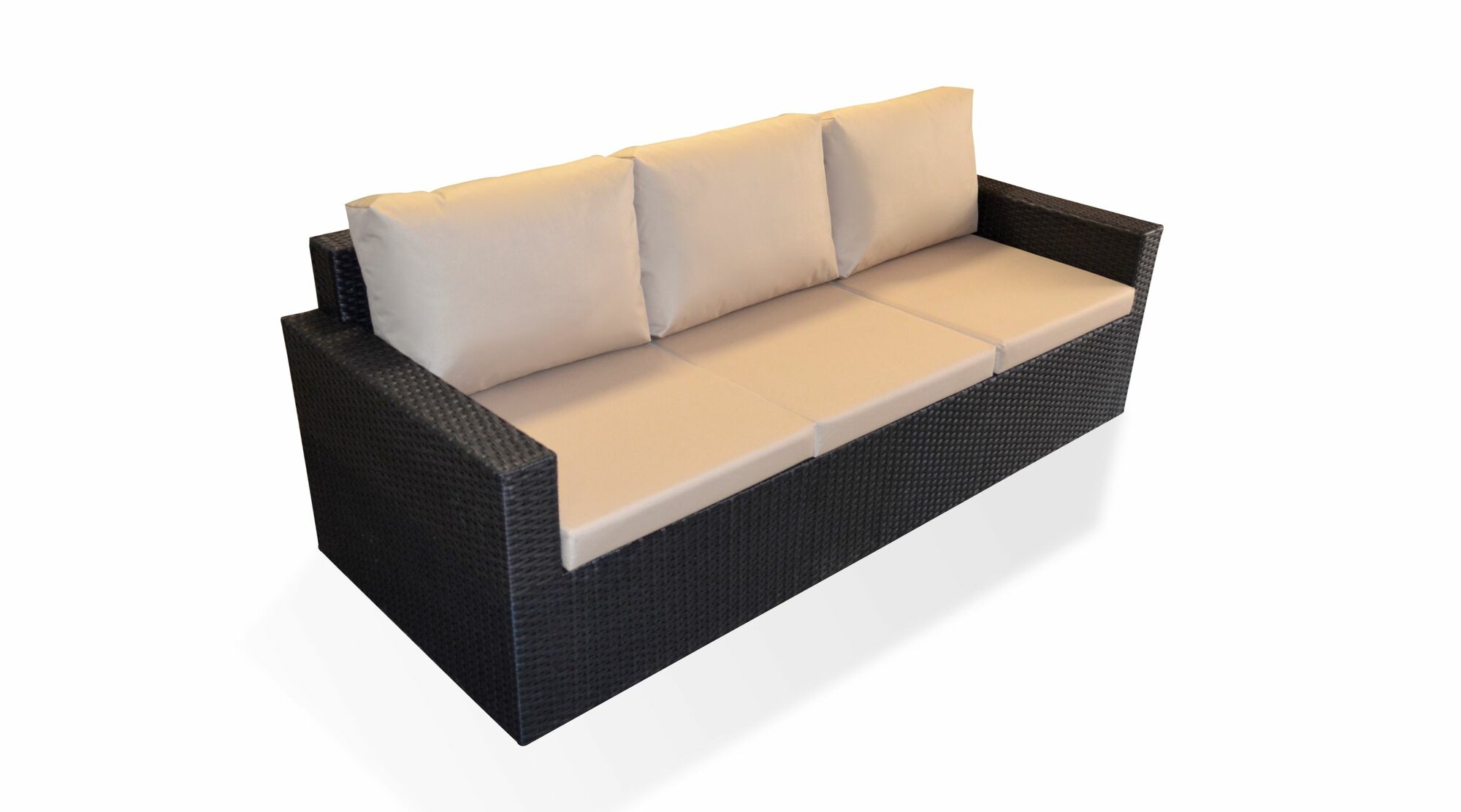 Диван из искусственного ротанга Кемер 3х местный, цвет венге