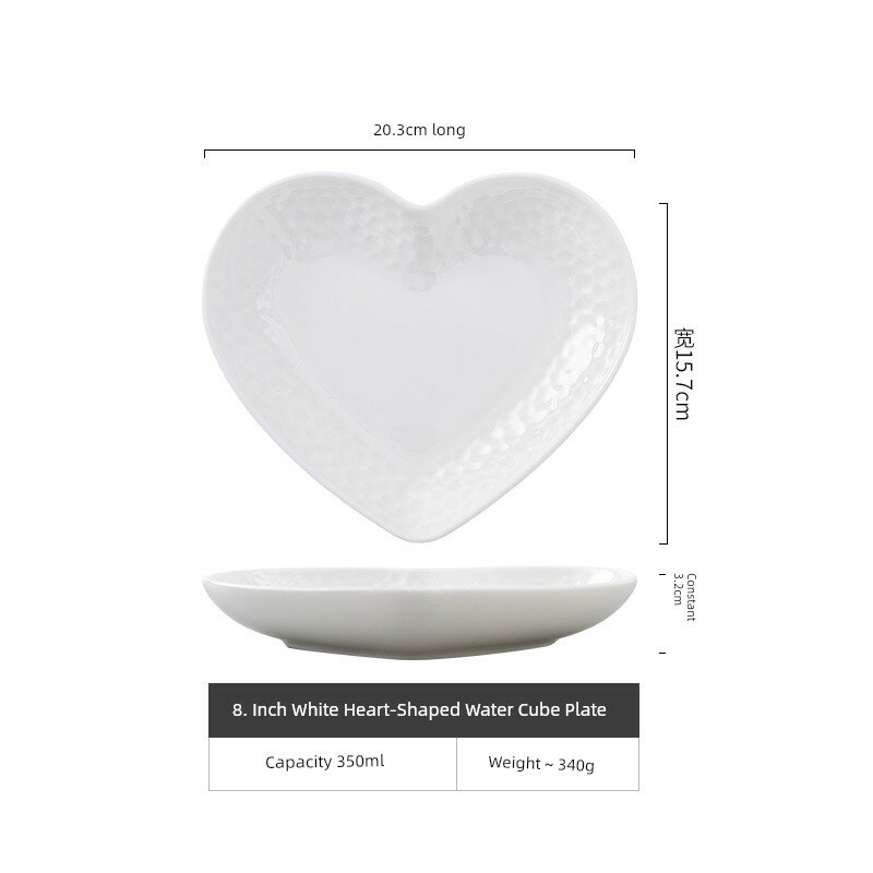 Креативная тарелка-салатница из костяного фарфора Цзиндэчжэнь в форме сердца, белая керамическая, для дома, модная