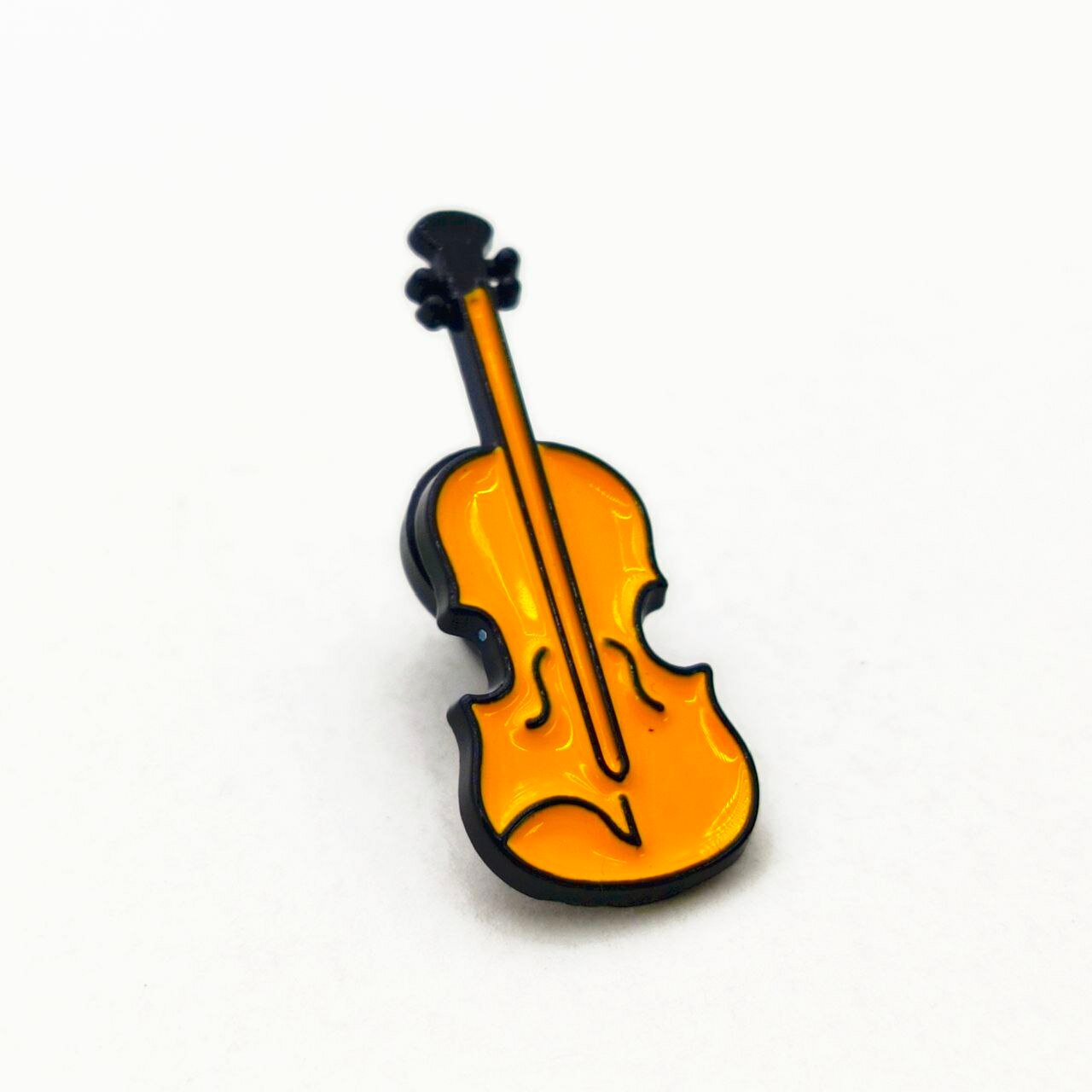 Значок на одежду, рюкзак и сумки " Виолончель "/ Оранжевый / 1 шт.