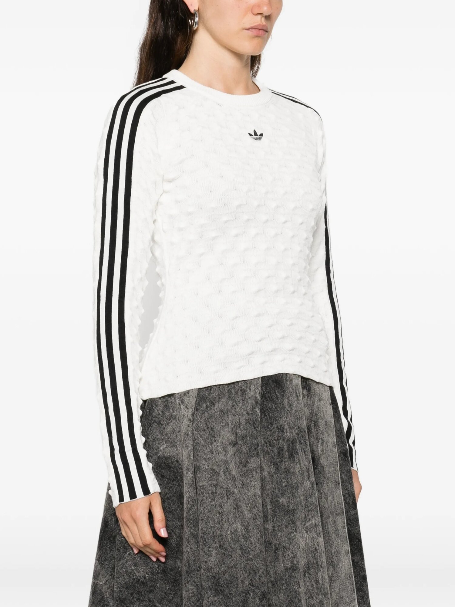 Свитер adidas, размер 16 UK, , бежевый/белый — фото 1