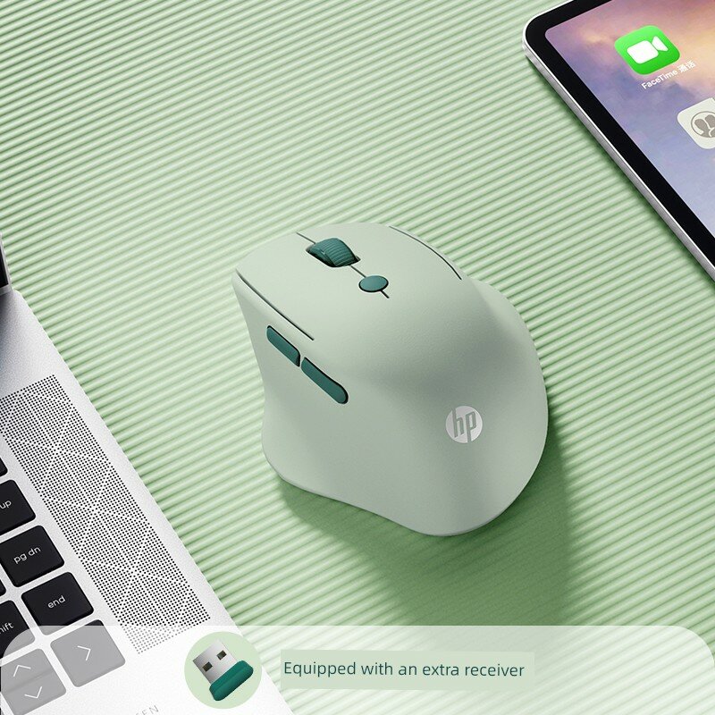 Беспроводная мышь HP, эргономичная, для офиса, с зарядкой, бесшумная, для ноутбука, Bluetooth-мышь Misty Green —