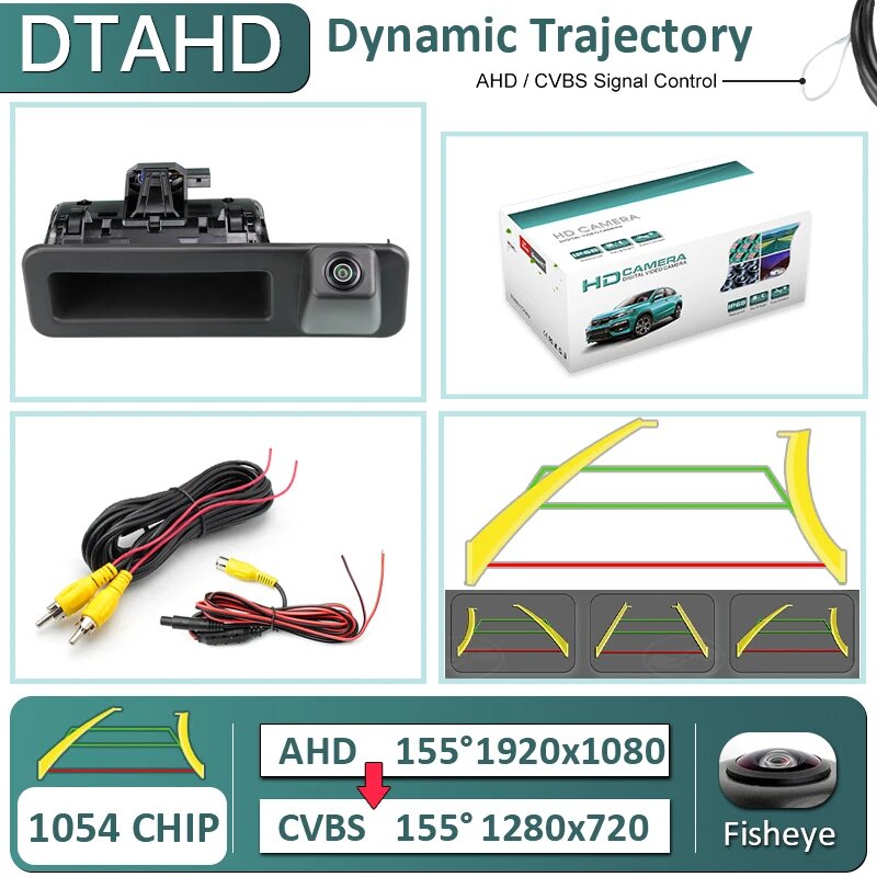 AHD 1080P камера заднего вида с ручкой багажника автомобиля для BMW 5 серии F10 AHD1080P-Trajectory