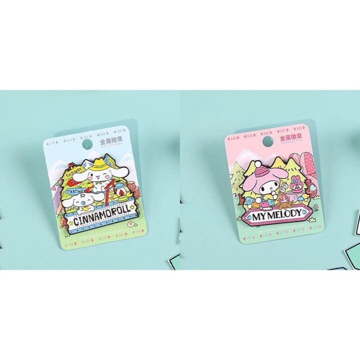 MINISO Значок Sanrio, милая мультяшная брошь в виде собаки Мелоди Hello Kitty в стиле кемпинга