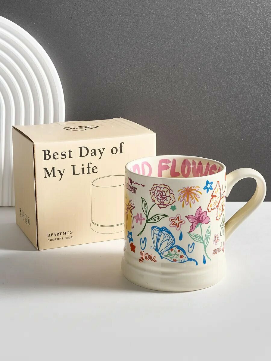 Кружка DB HOMME "Pinterest", керамика, 300мл, использование в СВЧ, с декором