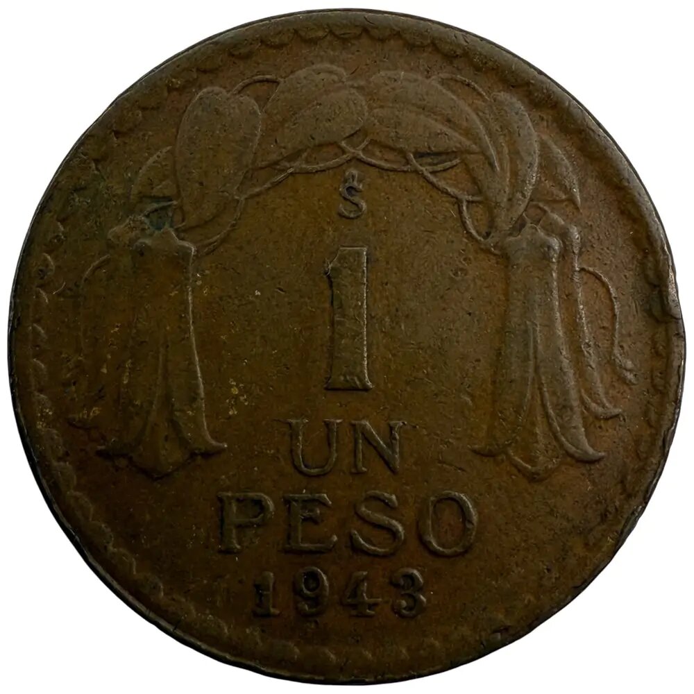 Чили 1 песо 1943 г.