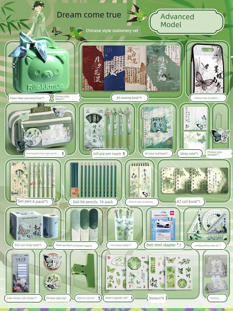 Набор канцелярских принадлежностей в китайском стиле в подарочной коробке для девочек 10 лет, подарок на день рождения,