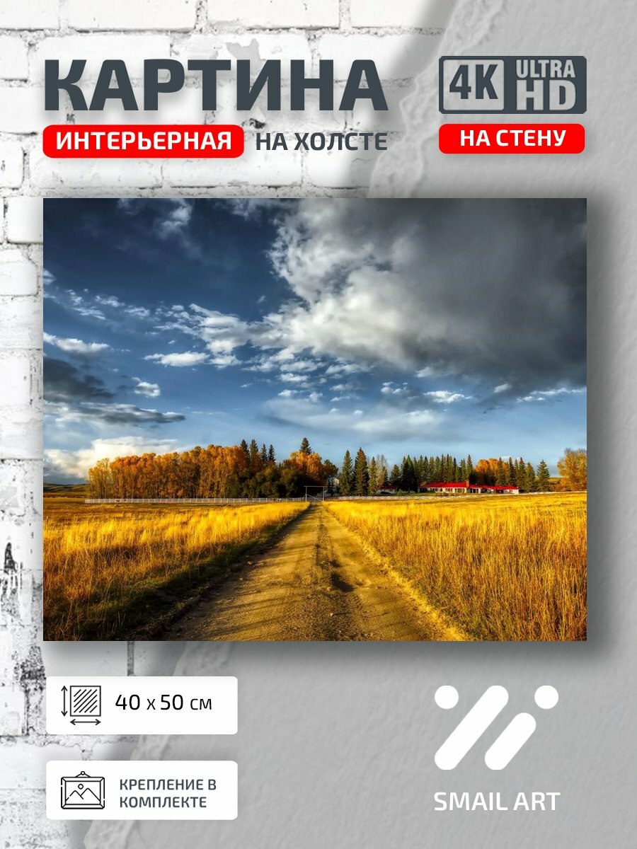 Картина на холсте интерьерная 40 на 50 на стену Облака Landscape для кабинета пейзаж декор