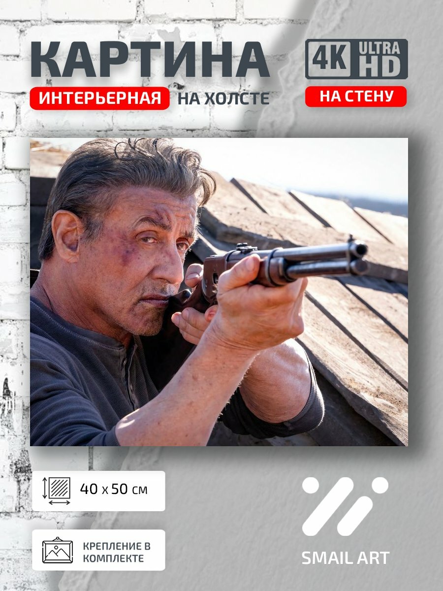 Картина на холсте интерьерная 40 на 50 на стену Ружье Mood для гостиной атмосфера интерьер