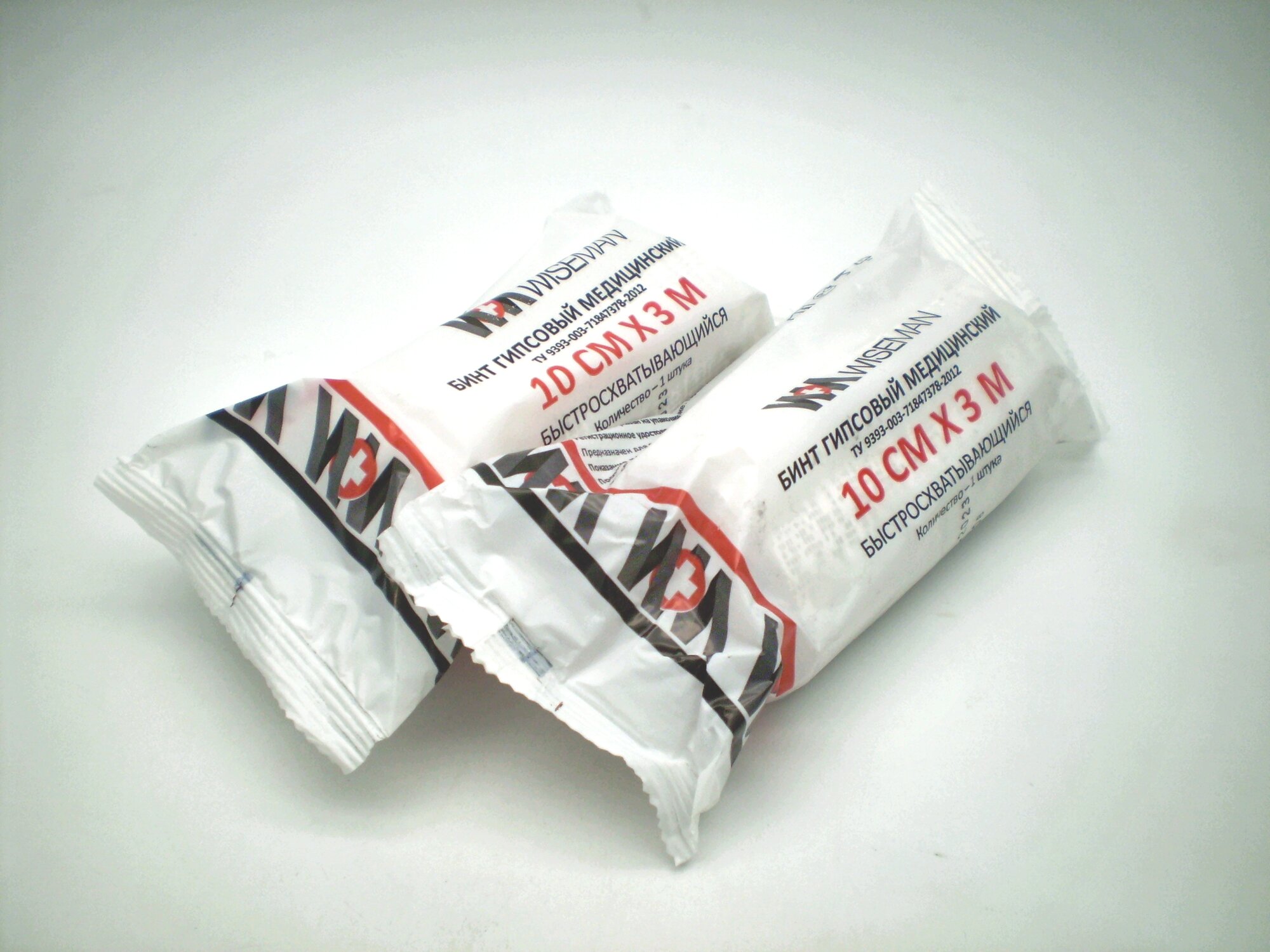 Бинт гипсовый медицинский ньюфарм быстросхватывающийся 10 см х 3 м, 2 шт.