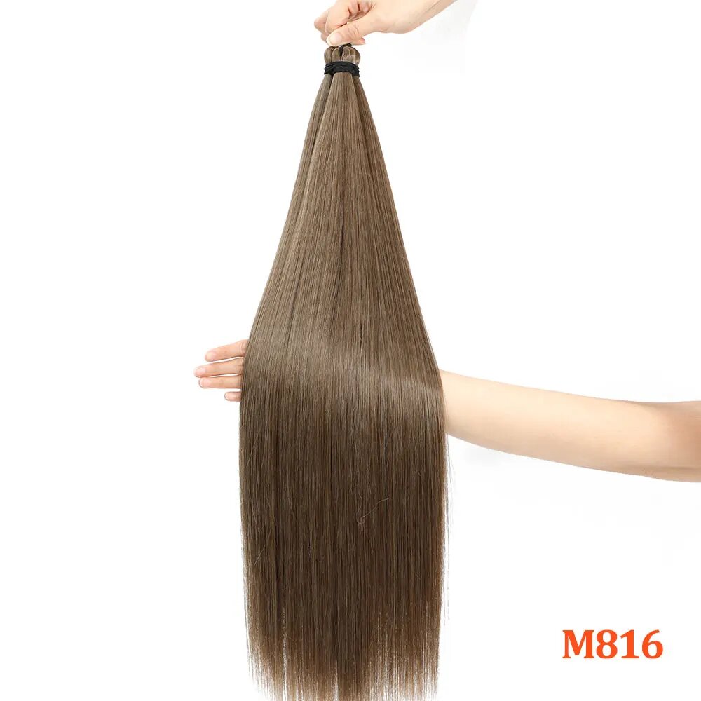 Lulalatoo 28-дюймовые прямые косы для наращивания волос ombre коричневый оранжевый 3 шт.