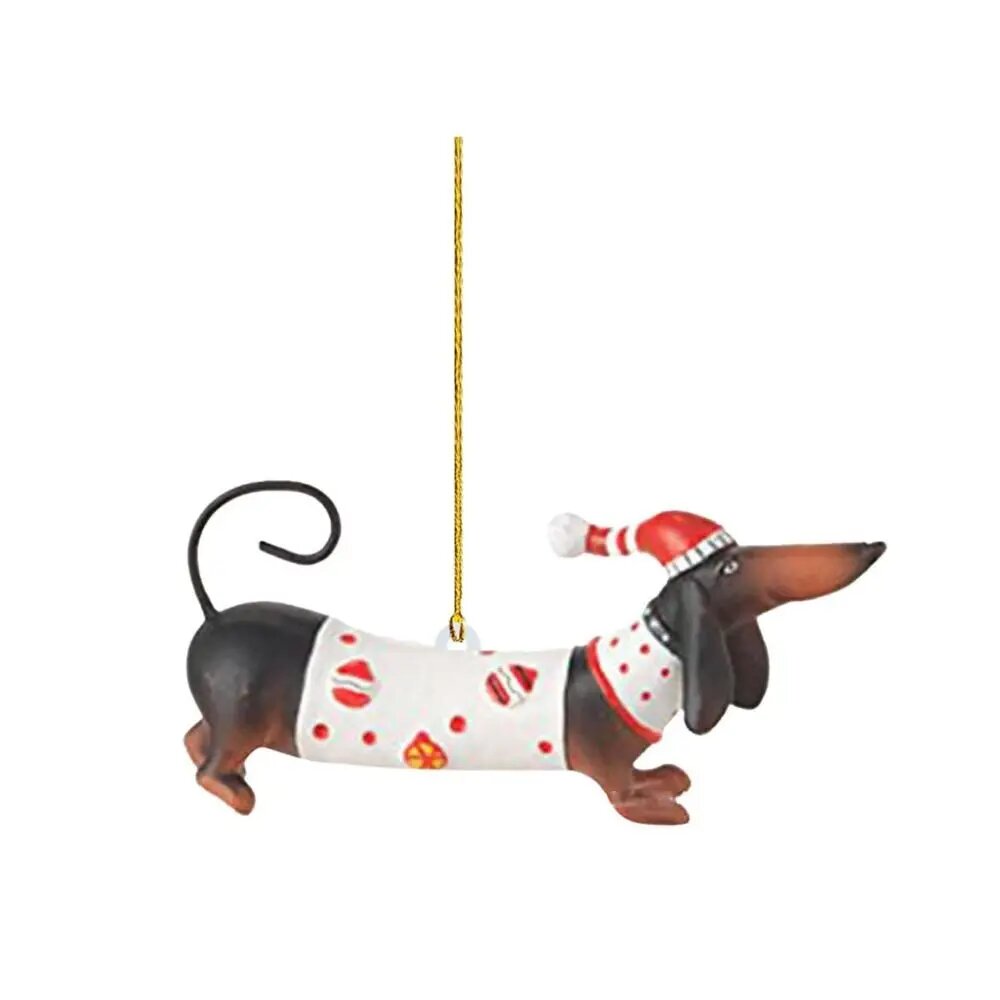 Рождественский кулон такса из акрила G