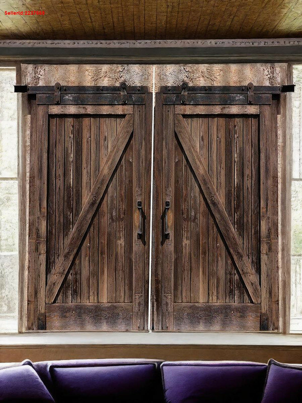 Полузатемняющая штора в стиле деревянной двери размером 170x200 см для окна гостиной или спальни, панель с полузатеняющим принтом, фильтрация света и защита от посторонних глаз