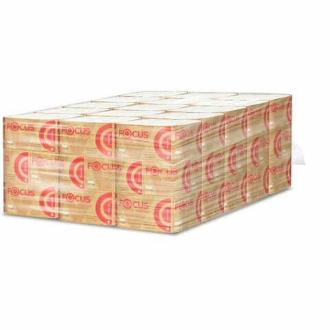 Полотенца бумажные 200 шт, FOCUS (Система H3) Premium, 2-слойные, белые, комплект 15 пачек, 23х23 см, V-сложение, 5083739