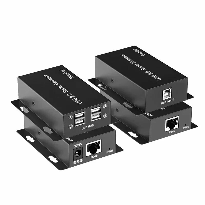 Удлинитель Super USB 2.0 через кабель Rj45 CAT6, 50 м, 4-портовый концентратор USB2.0, адаптер для ПК, веб-камера, USB-камера, принтер, U-диск, клавиатура, мышь
