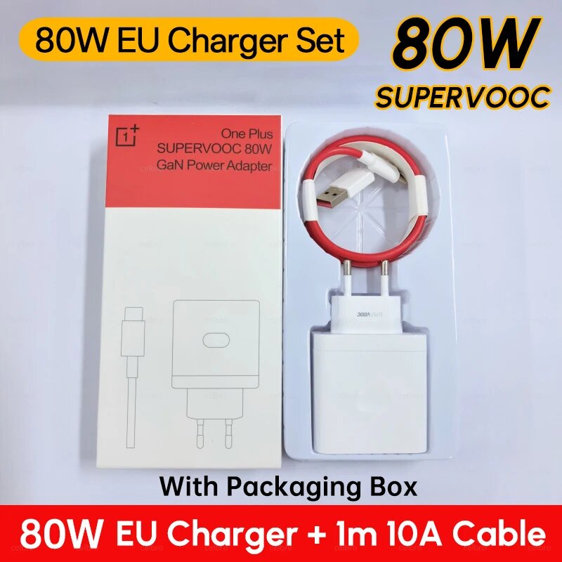 Оригинальное зарядное устройство Oneplus 13 13R 100 Вт 80 Вт SuperVOOC EU, 80W EU Charger Set