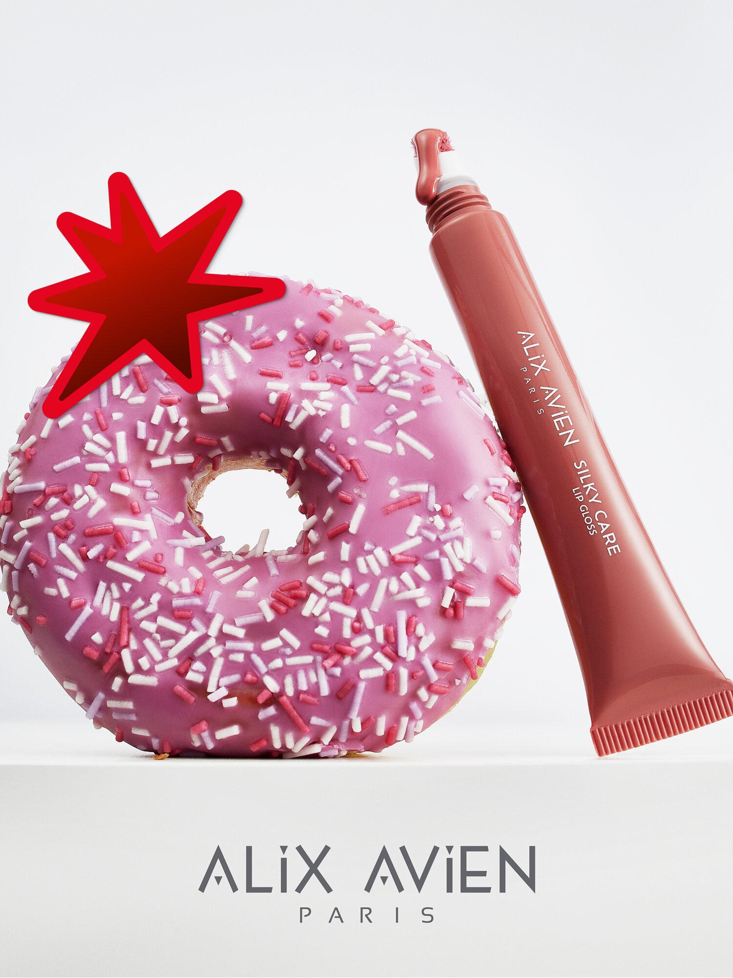 Блеск для губ ALIX AVIEN тон 307 розовый в тюбике, глянцевый увлажняющий