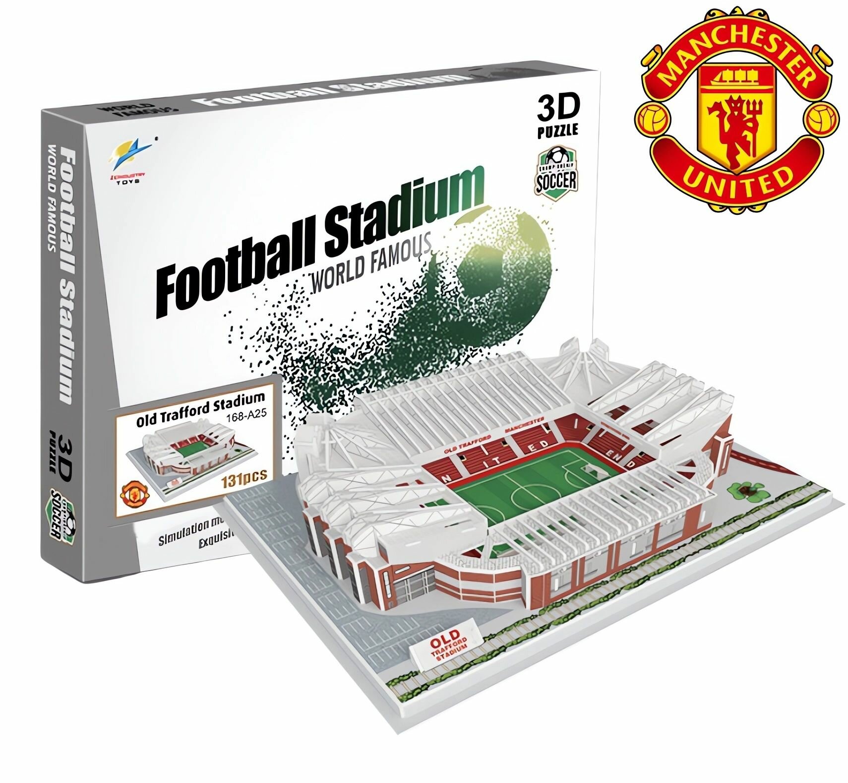 Коллекционный сборный картонный 3D пазл. Стадион "Олд Траффорд" (Манчестер, Англия) 131 деталь