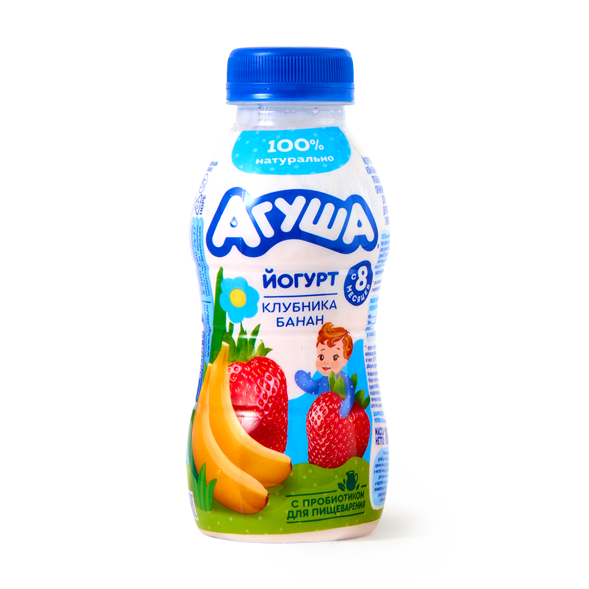 Йогурт питьевой 2,7% «Агуша» клубника-банан, с 8 месяцев, 180 мл