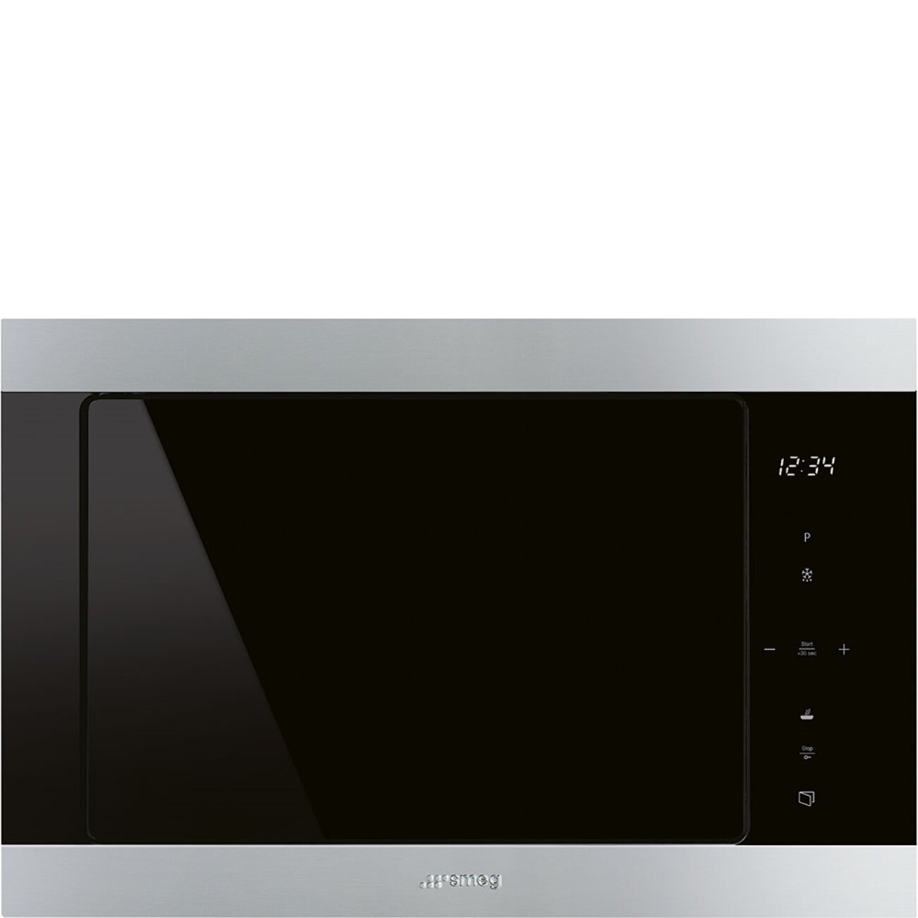 Микроволновая печь Smeg FMI325X, встраиваемая, черная, с вставками из нержавеющей стали