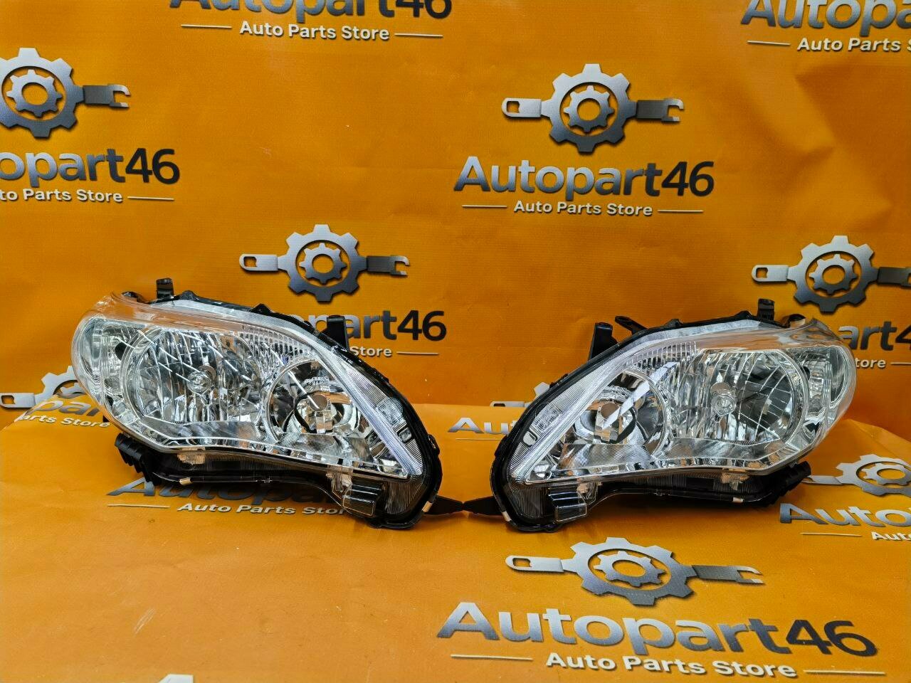 Фары комплект правая и левая Тойота Королла Е150 Toyota Corolla E150 10-13 Рестайлинг Электрокорректор