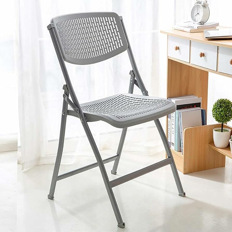 Стул складной дизайнерский Компактно Plex, пластиковый, серебристый