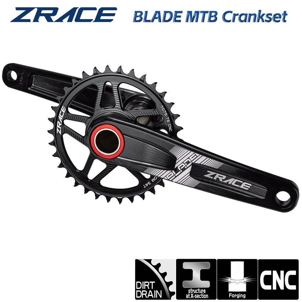 Шатуны ZRACE BLADE 1х10/11/12 скоростей для MTB 170/175 мм, 32/34/36T 170mm, 38т, BB92