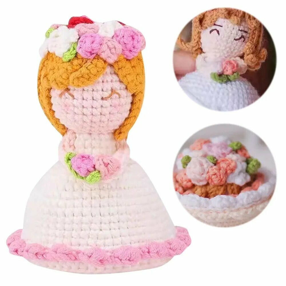 Прекрасная вязаная крючком мягкая кукла невесты, игрушка-сюрприз для девочек