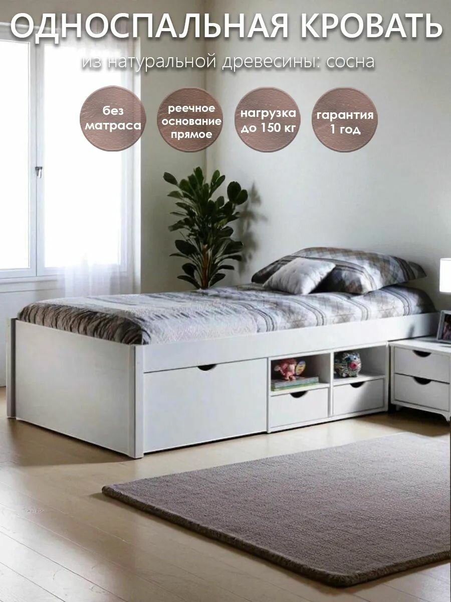 Детская кровать Альфа белая