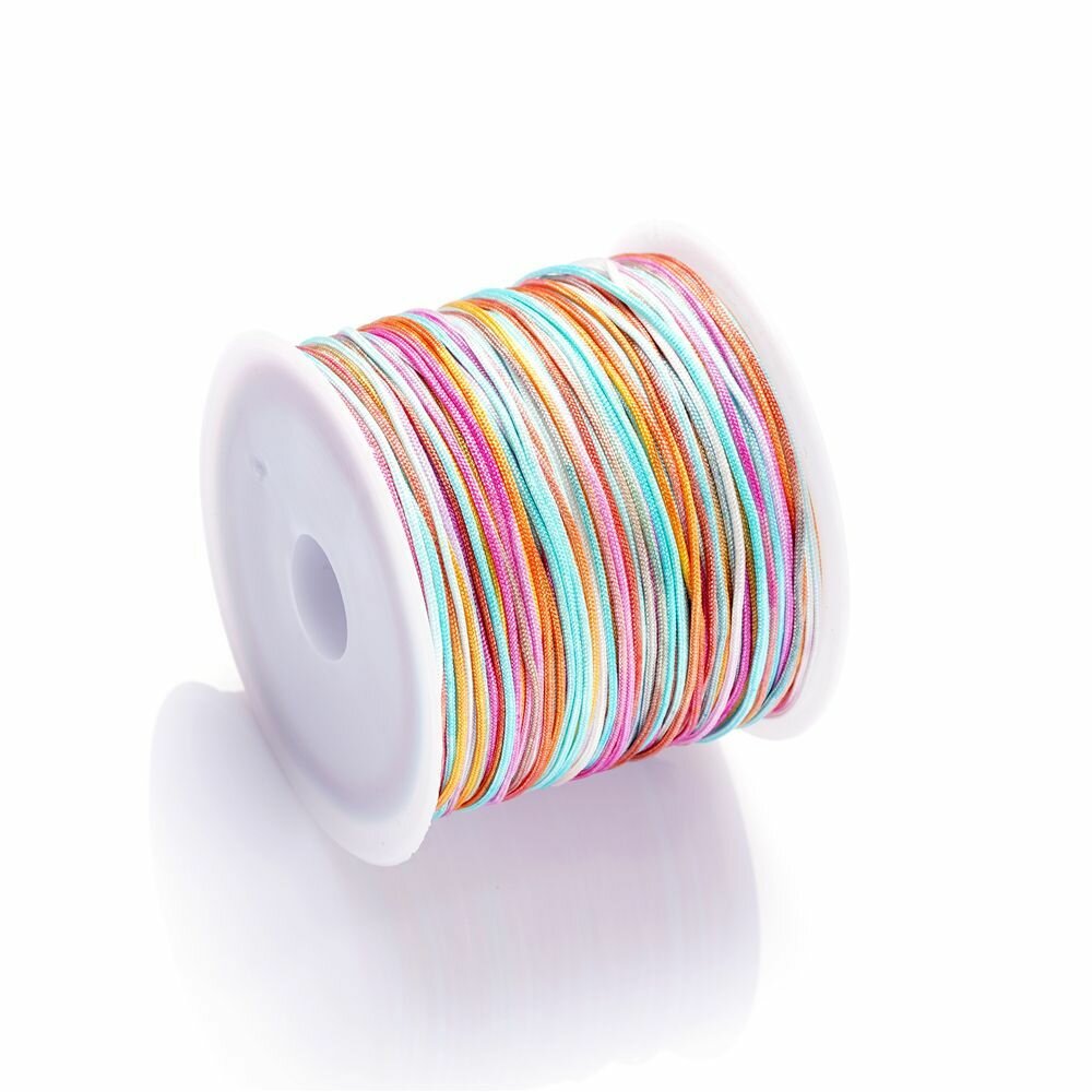 Нейлоновый шнур 0.8 мм, 30 метров нить для рукоделия и плетения браслетов, цветной шнур для украшений и макраме
