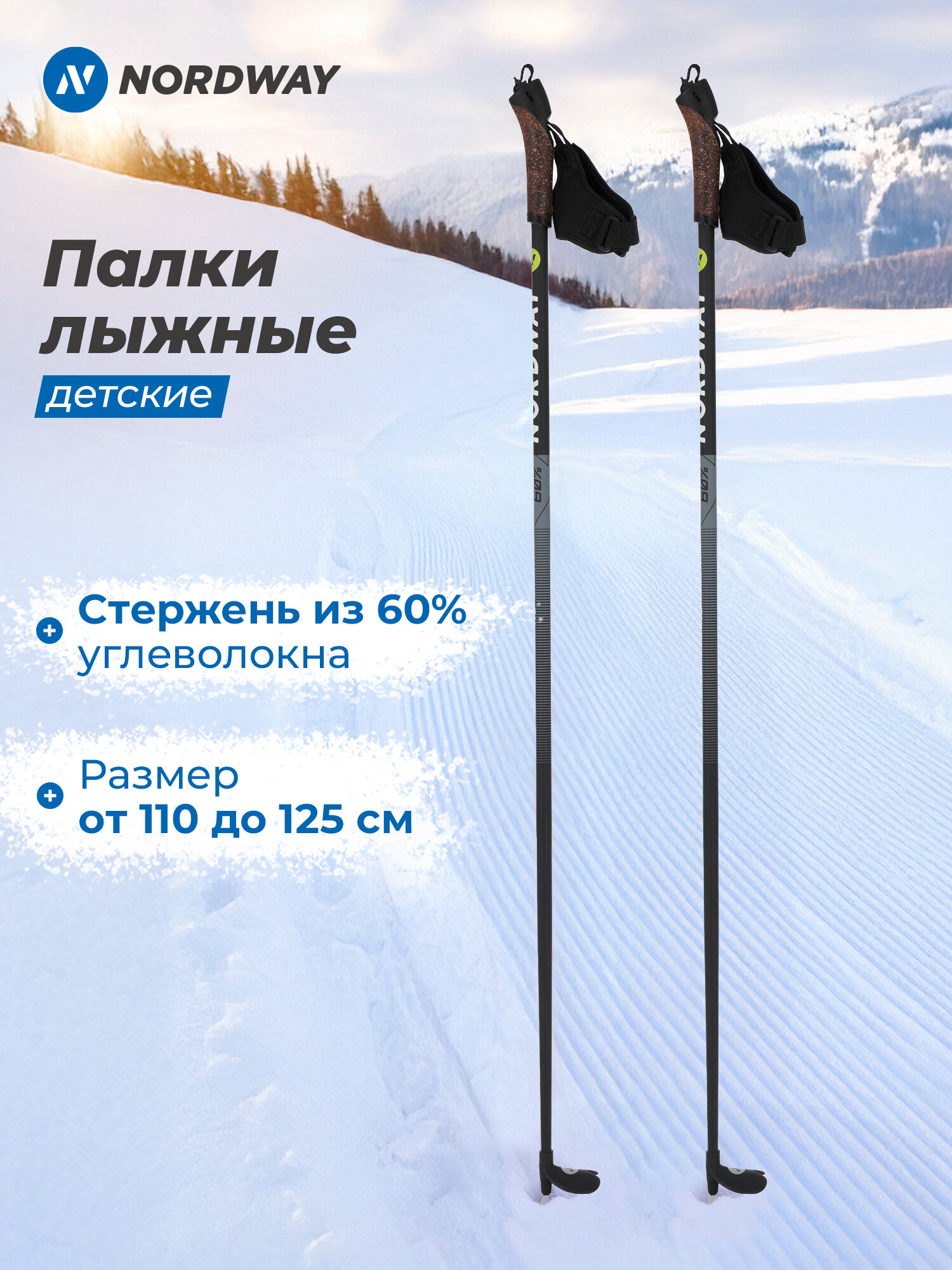 Палки для беговых лыж детские Nordway RS Hybrid