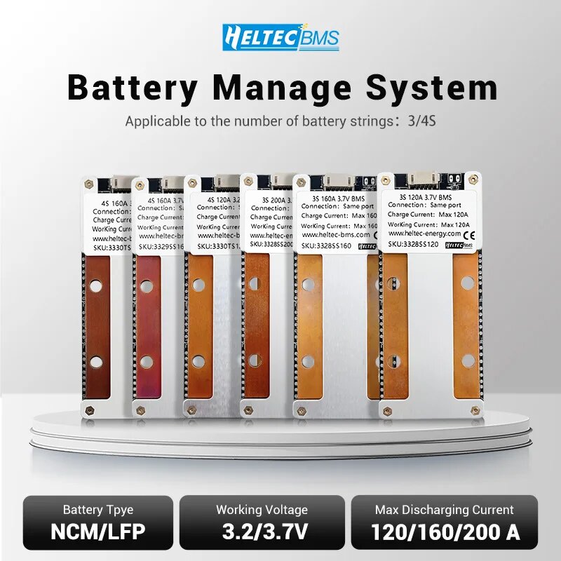 Heltecbms BMS плата защиты 18650/21700 3S/4S 12V 3S 3.7V 160A Same