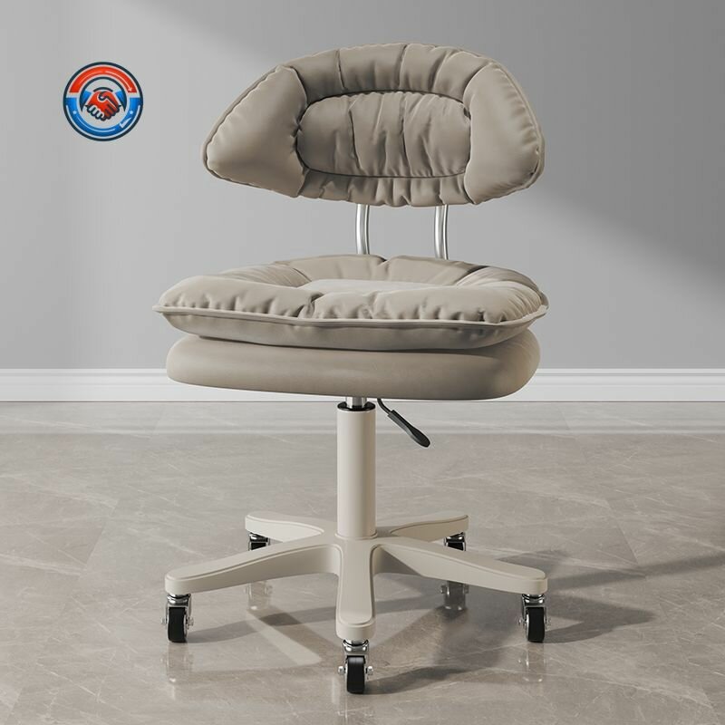 Вращающийся стул на колесиках для салона и дома, с регулировкой высоты 6585 см и мягкой спинкой, круглое сиденье с поролоном, металлическая балка и обивка из экокожи, нагрузка до 100 кг