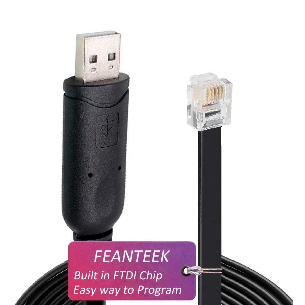 Последовательный кабель FEANTEEK APC PDU 940-0144 USB-RJ12, сменная консоль APC UPS AP7752, AP7730, AP7732 и т. д, 1,8 м