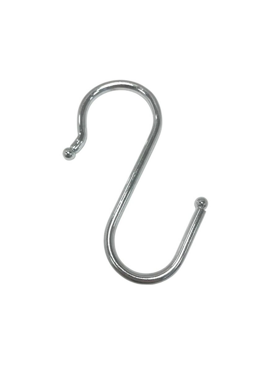Крючок S-образный подвесной h- 80 мм, на сетку, трубу d-25 мм, Хром- 10 шт.