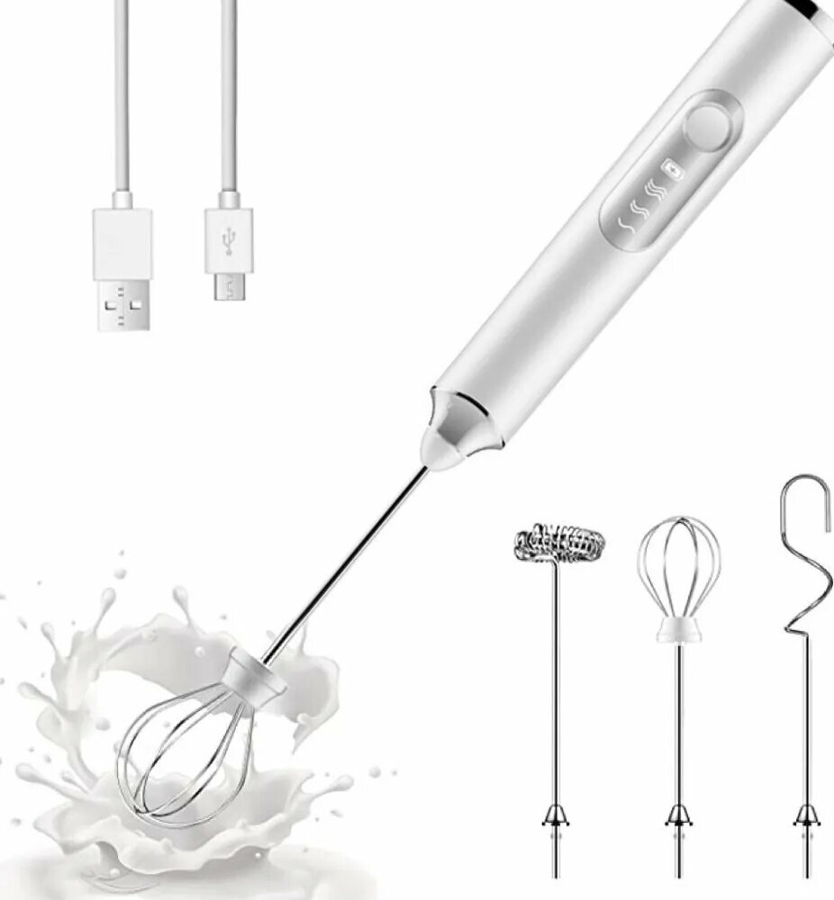 Капучинатор / Зарядка через USB / Мини миксер для капучино, применимыйлатте, матча, для молока, яиц и салатных заправок