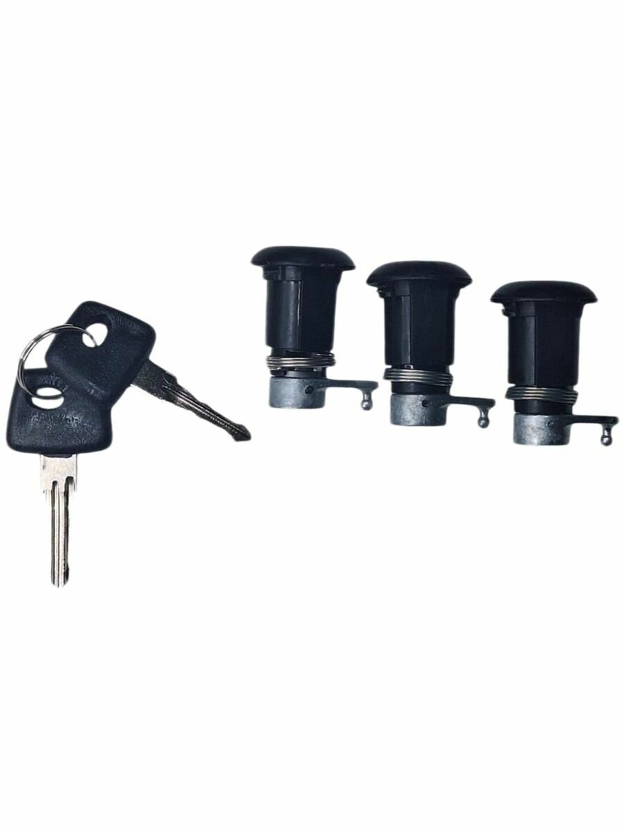 Личинки замка двери Газель NEXT, 3 личинки, 2 ключа, черный