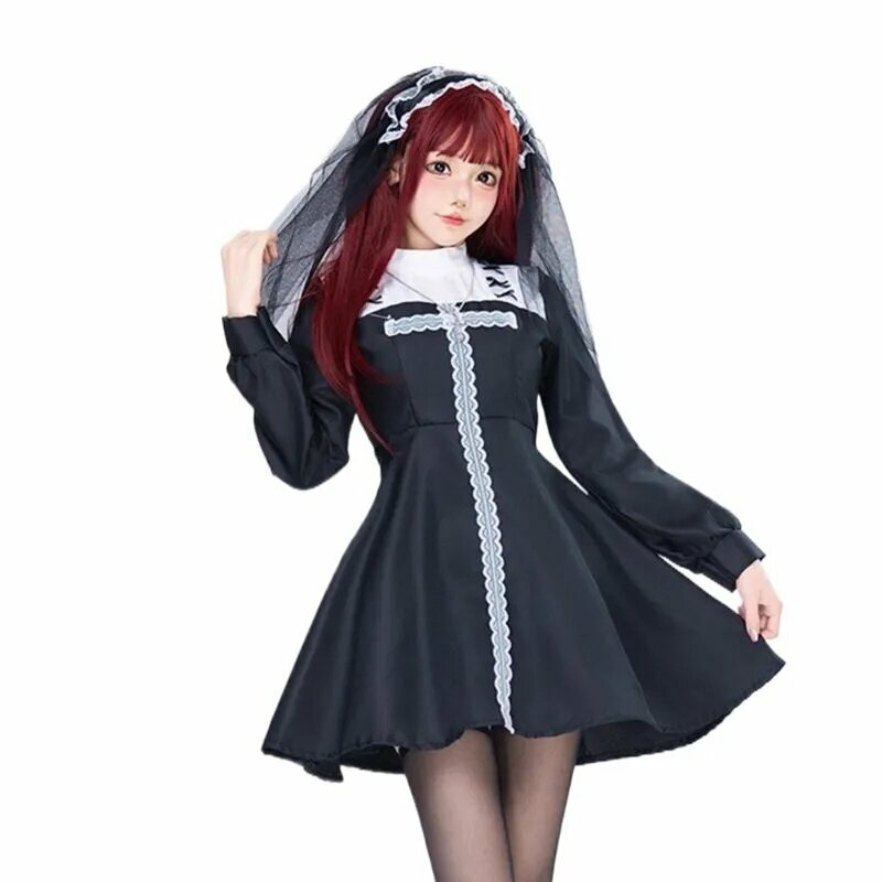 Костюм Невесты-Призрака для взрослых На Хэллоуин Темный Костюм-Черный-M
