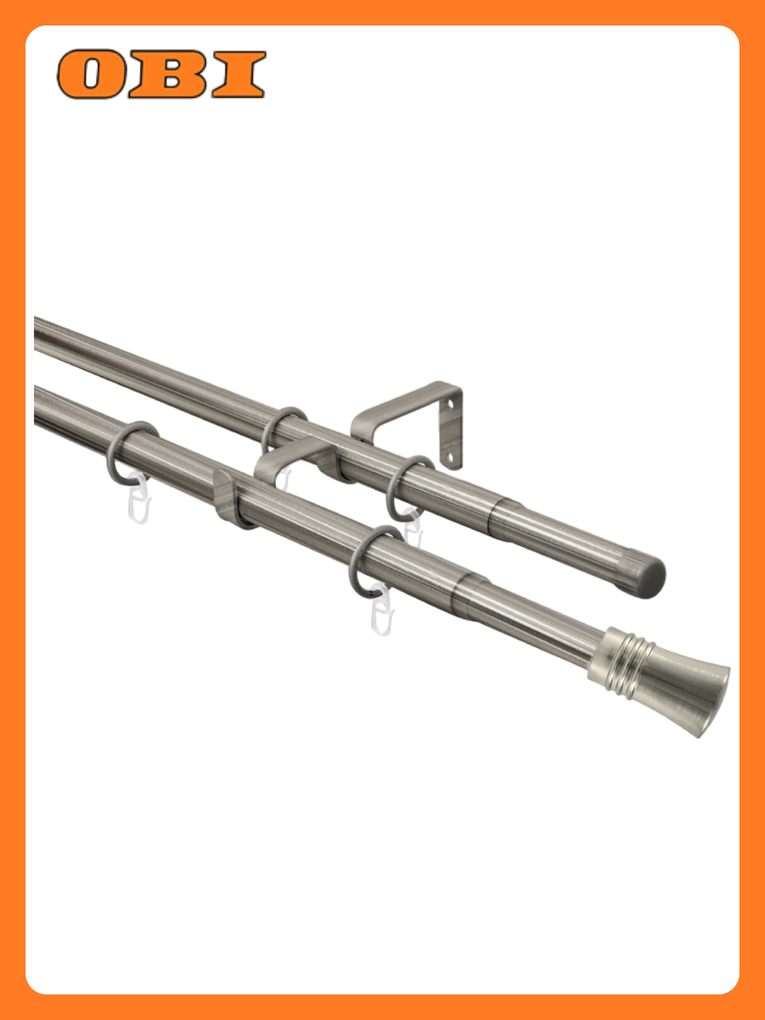 Карниз Arttex двойной 16/19 мм телескоп 246.587 160/300 с металлическими кольцами