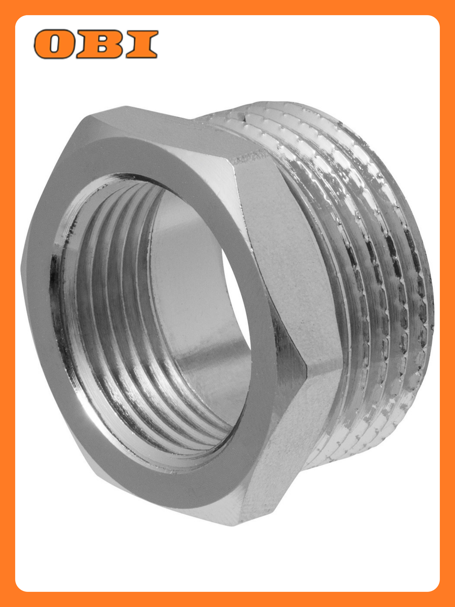 Футорка MPF, латунь, 1"x3/4", горячая штамповка, никелевое покрытие, 26 мм