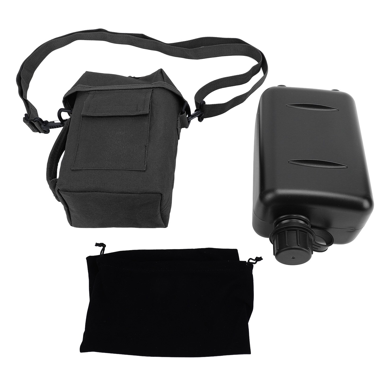 Бутылка для воды объемом 2 л с поясной сумкой, вместительный, герметичный, из ПВХ, для активного отдыха, спорта и путешествий, черная.