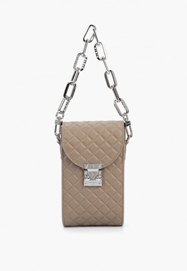 Сумка мессенджер Beautiful Birds Puffin, фактура рельефная, капучино