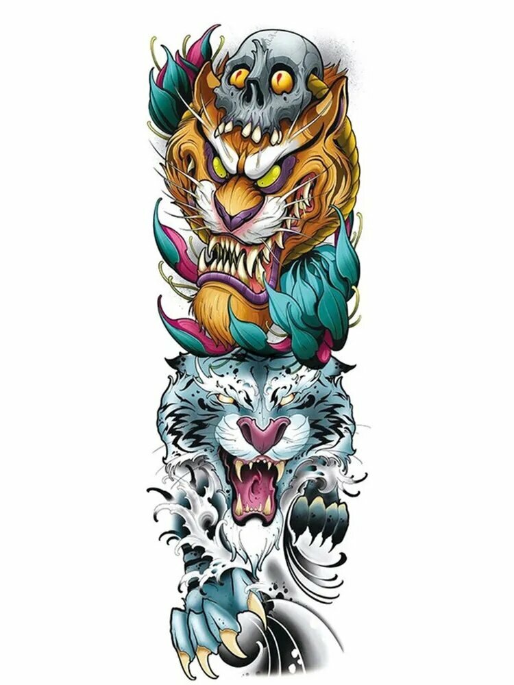 Тату временный, Переводная тату 48cmx17cm