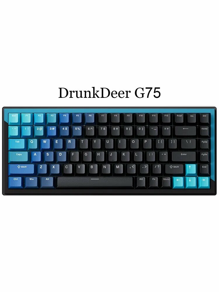 DrunkDeer Игровая клавиатура проводная G75 магнитная переключатель Клавиатура с подсветкой быстрого запуска, Английская раскладка, синий