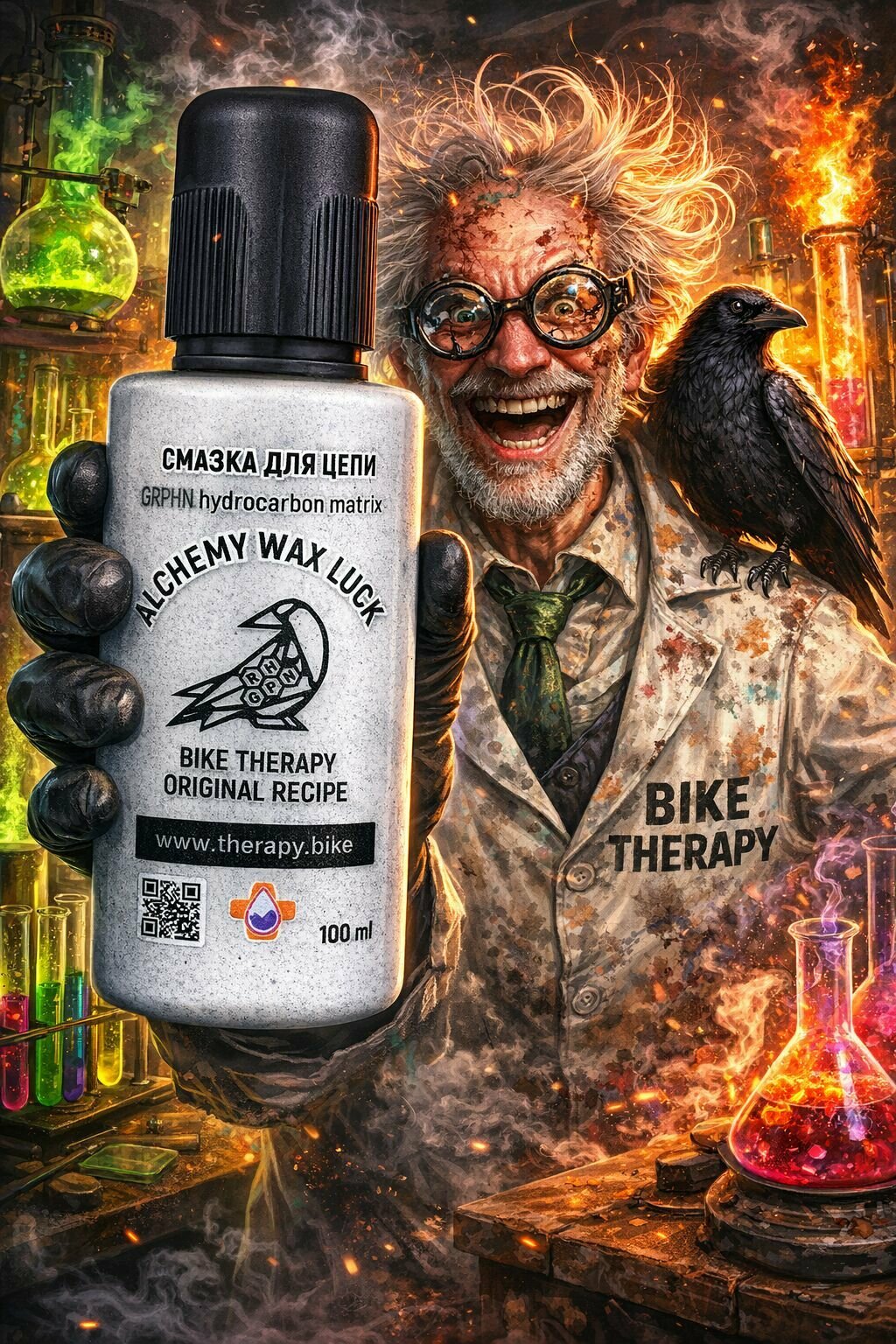Парафиновая смазка для цепи велосипеда ALCHEMY WAX LUCK с графеном 100ml