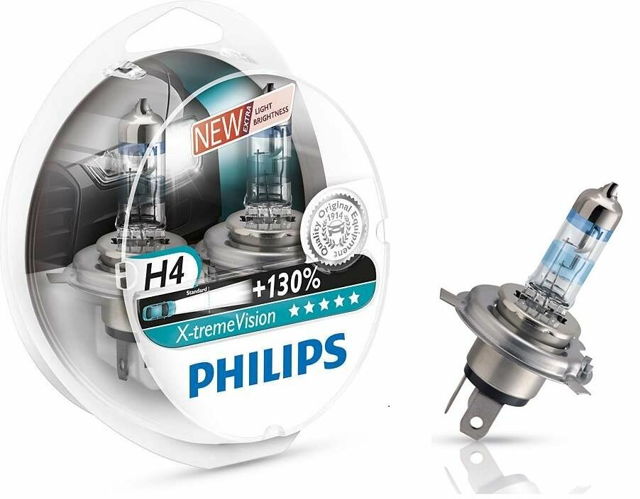 Лампа Н 4 12v 60/55w +130% яркости X-TREME VISION PHILIPS