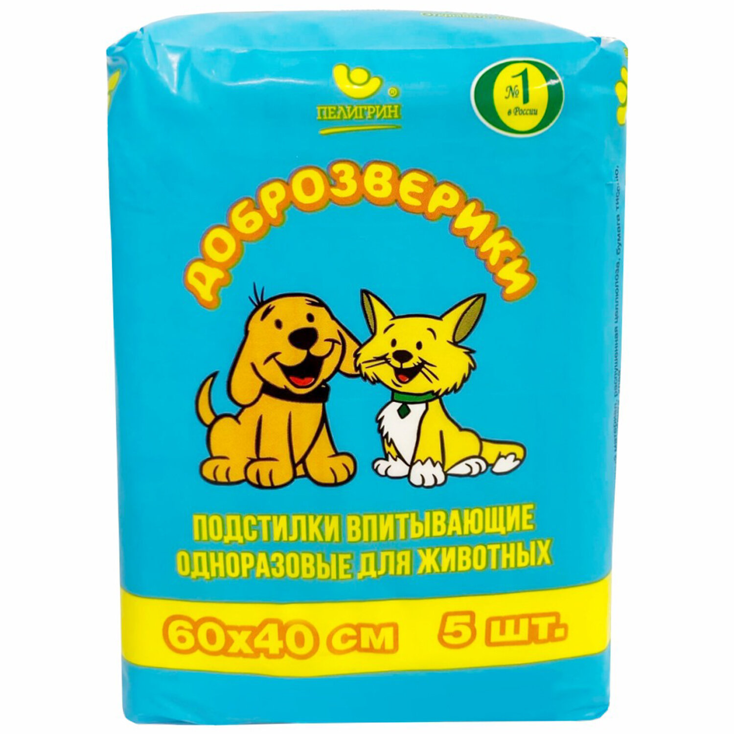 Подстилки для животных "экономичная упаковка" 60х40, 5 шт. New доброзверики VLT-451262