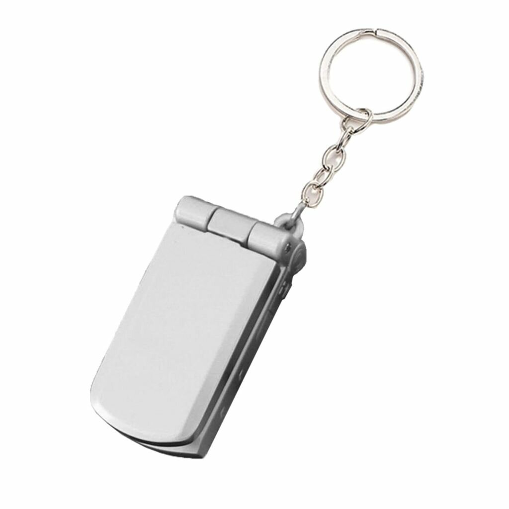 Брелок для ключей, Маленький мобильный телефон с поворотным брелком - серебристый